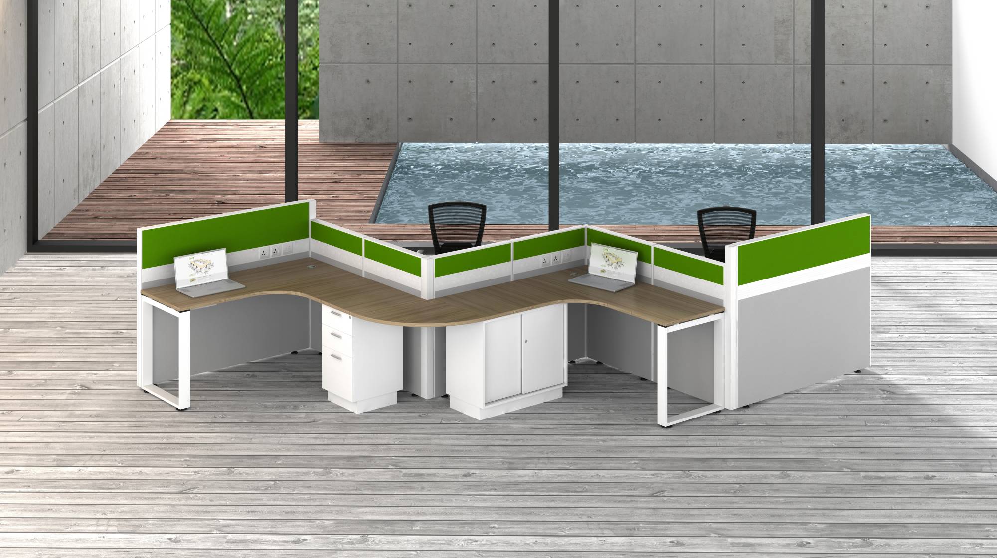 M-60-SQL-4 OFFICE PARTITON WORSTATION(4 SEATER)