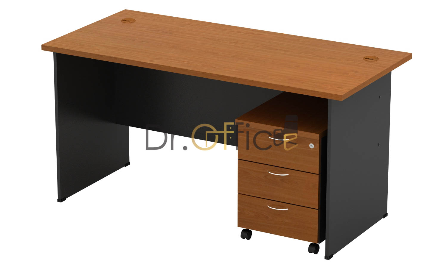 M-GT127-GM3 WOODEN RECTANGULAR TABLE WITH MOBILE DRAWER